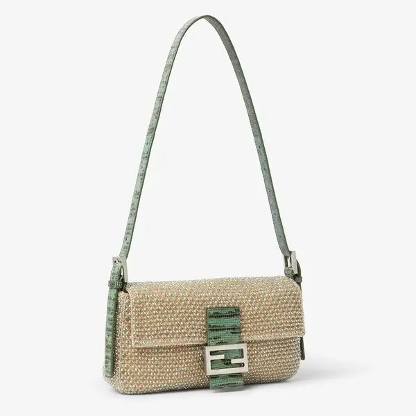 Fendi Baguette® 26424 Two-tone Beaded Mesh Bag